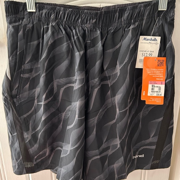 Shorts | Hind Hydra Black And Gray Athletic Shorts Nwt Tie Waist ...